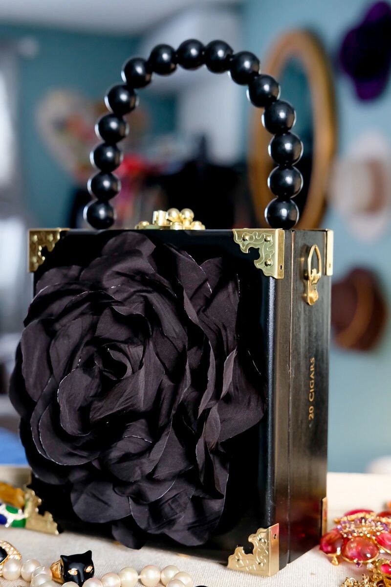 Humadorable by Susan Tampa Cigar Box Bag, Large Silk Flower Bag - Etsy