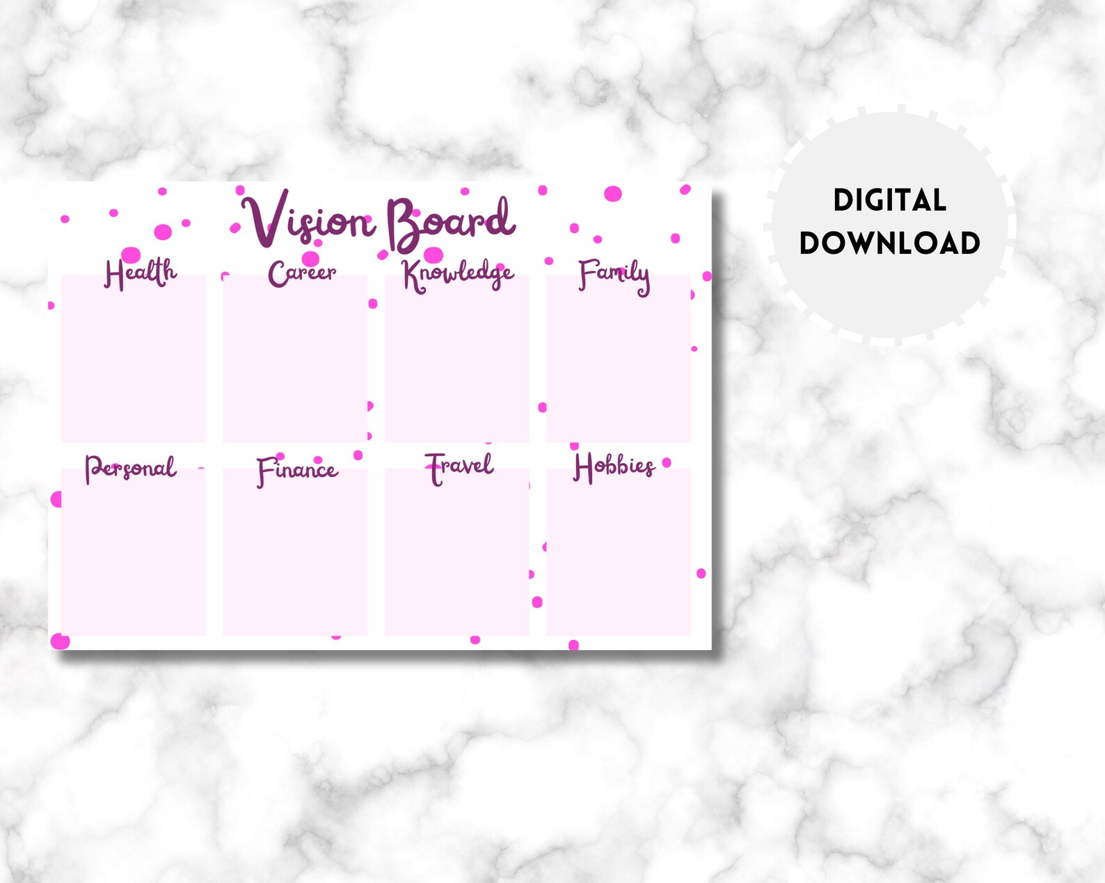 2025 Vision Board | Printable Vision Board | Yearly Planner | Vision ...