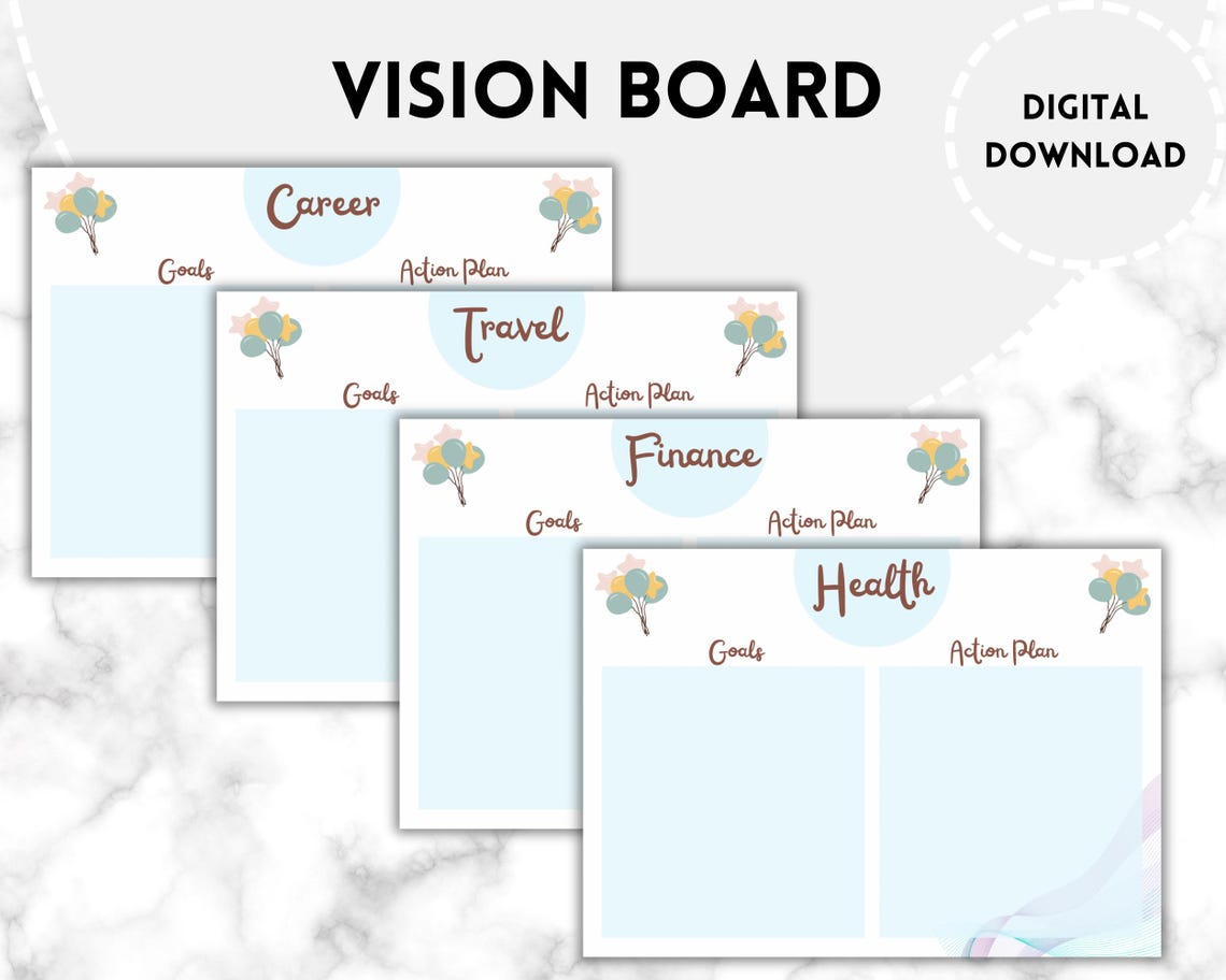 2025 Vision Board | Printable Vision Board | Yearly Planner | Vision ...
