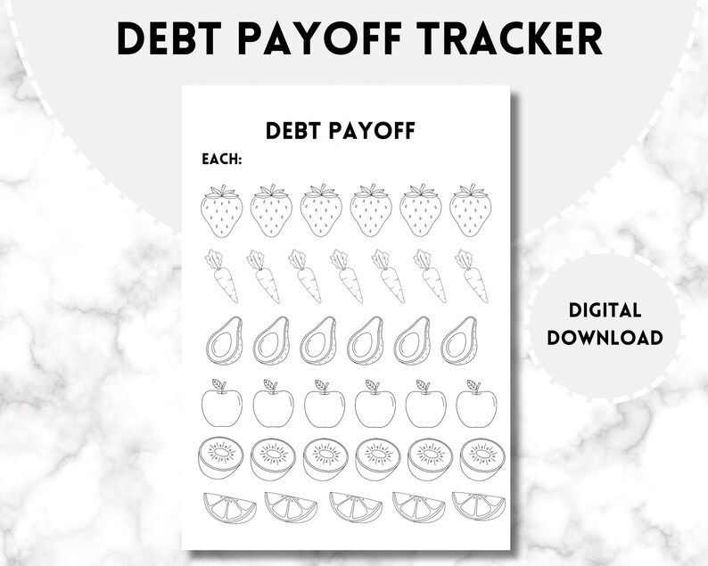 Debt Payoff Tracker Printable Debt Free Money Challenge Money Saving ...