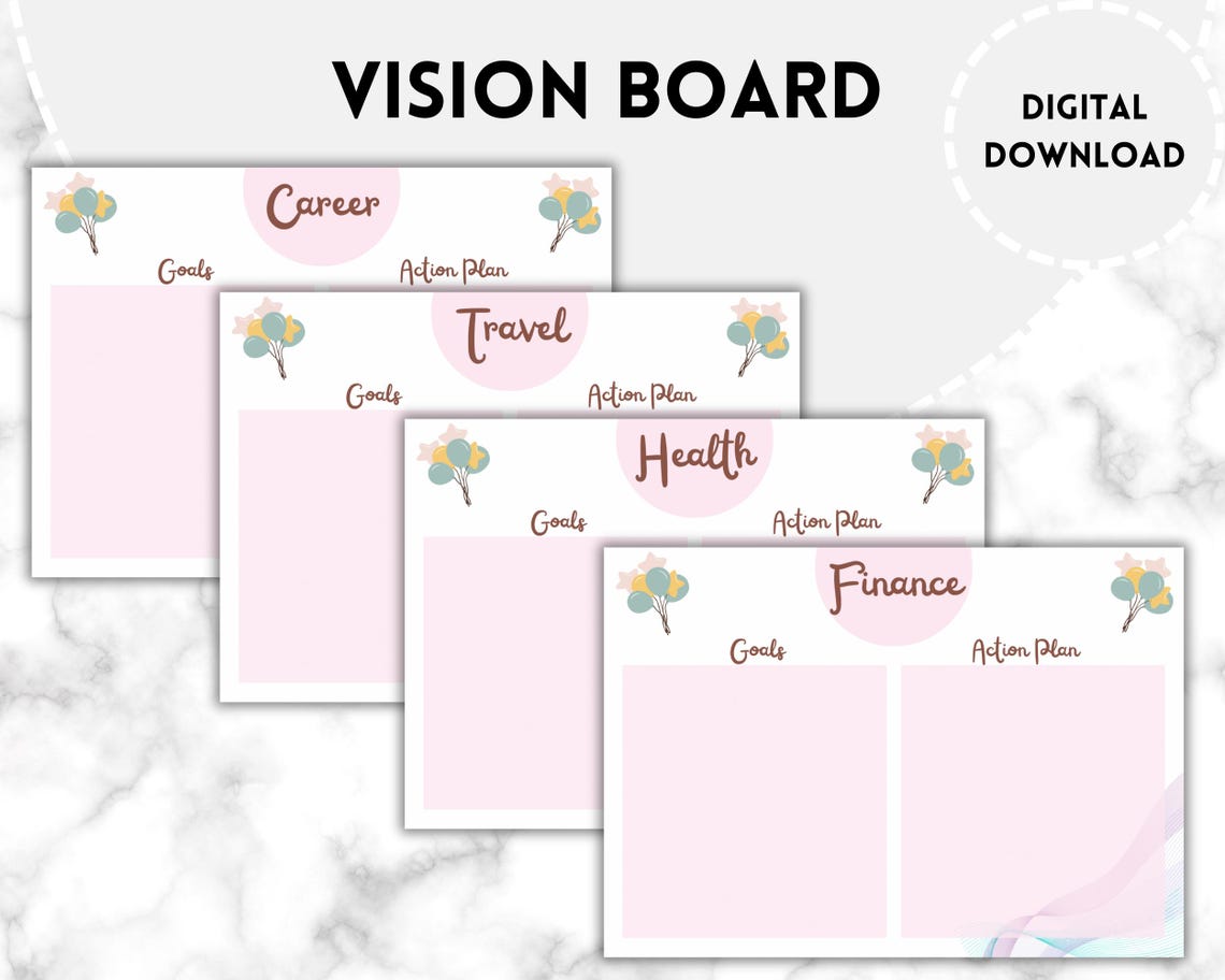 2025 Vision Board | Printable Vision Board | Yearly Planner | Vision ...