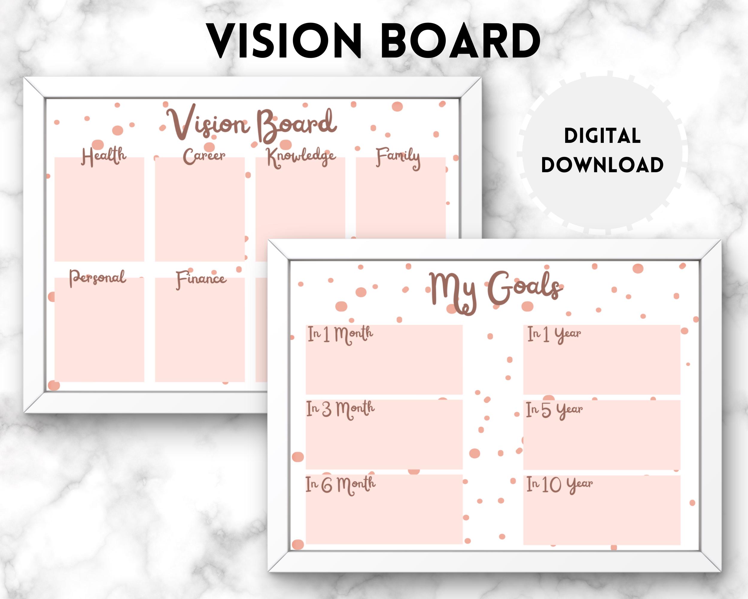 2025 Vision Board | Vision Board Printable | Digital Vision Board ...
