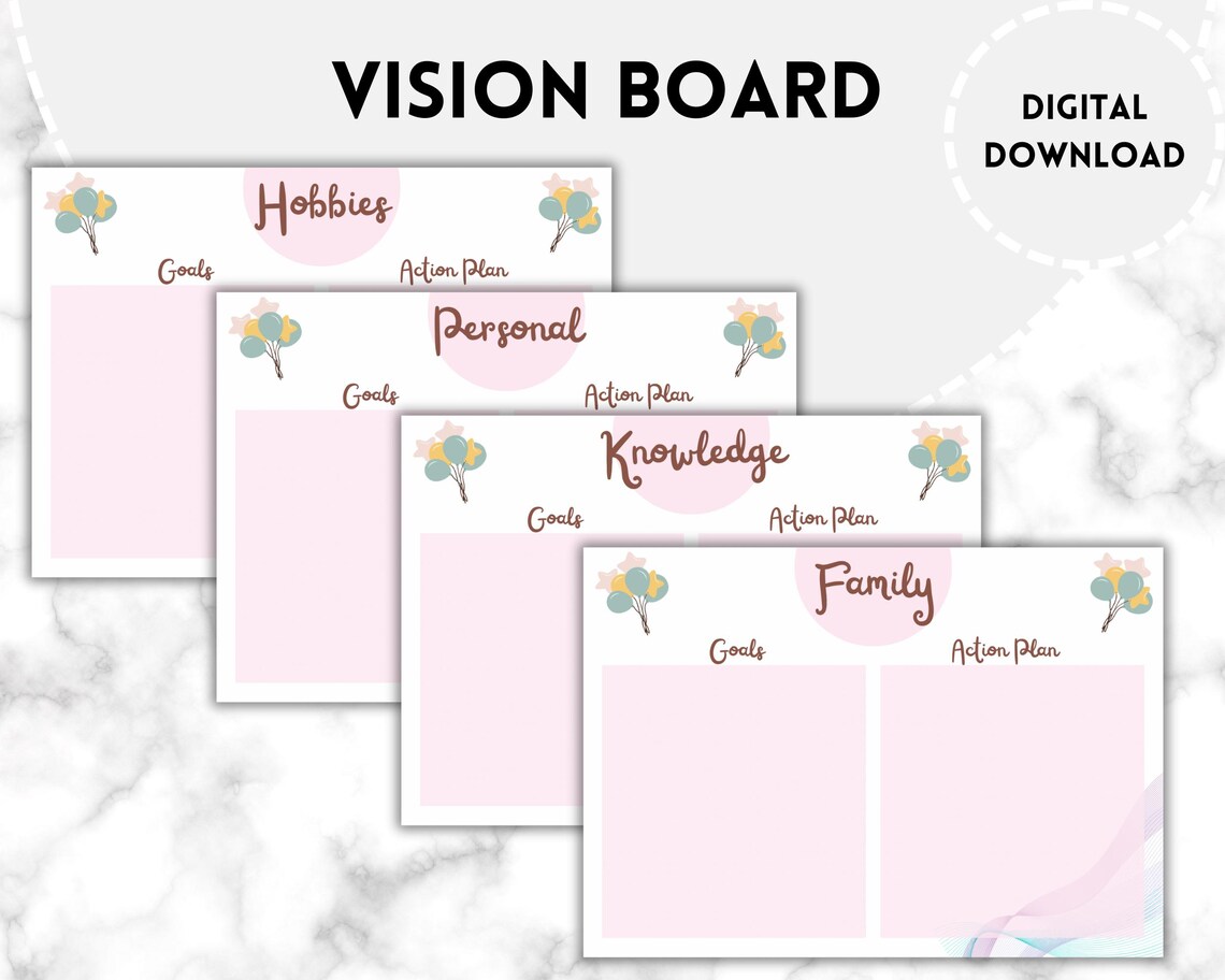 2026 Vision Board Printable: Goal Planner Template (digital Download ...