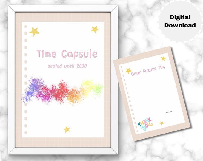 Baby Time Capsule Sign, Message Note, 1st Birthday Girl, Time Capsule ...
