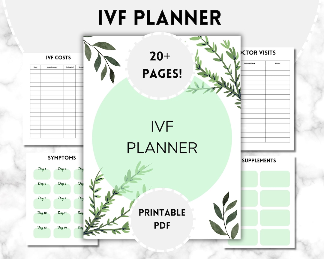 IVF Journey Planner Printable PDF | Fertility Treatment Tracker | IVF ...