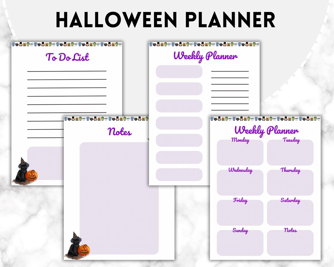 Halloween Weekly Planner: Printable To-do List (8.5 X 11 In) - Etsy