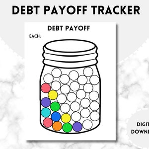 Debt Payoff Tracker Jar Printable | Debt Free Money Challenge | Debt ...