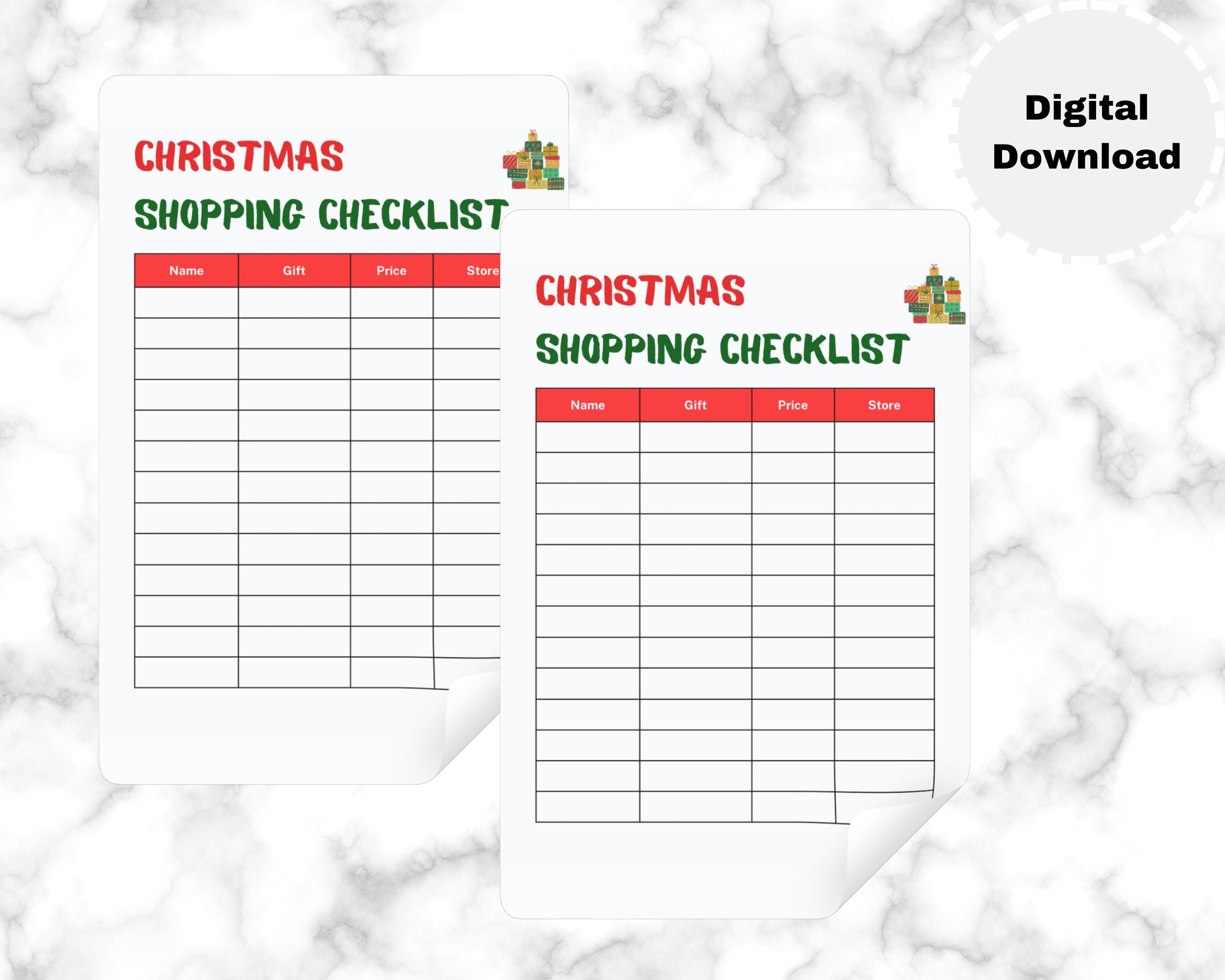 Christmas Shopping Gift List Printable | Christmas Gift Budget Tracker ...