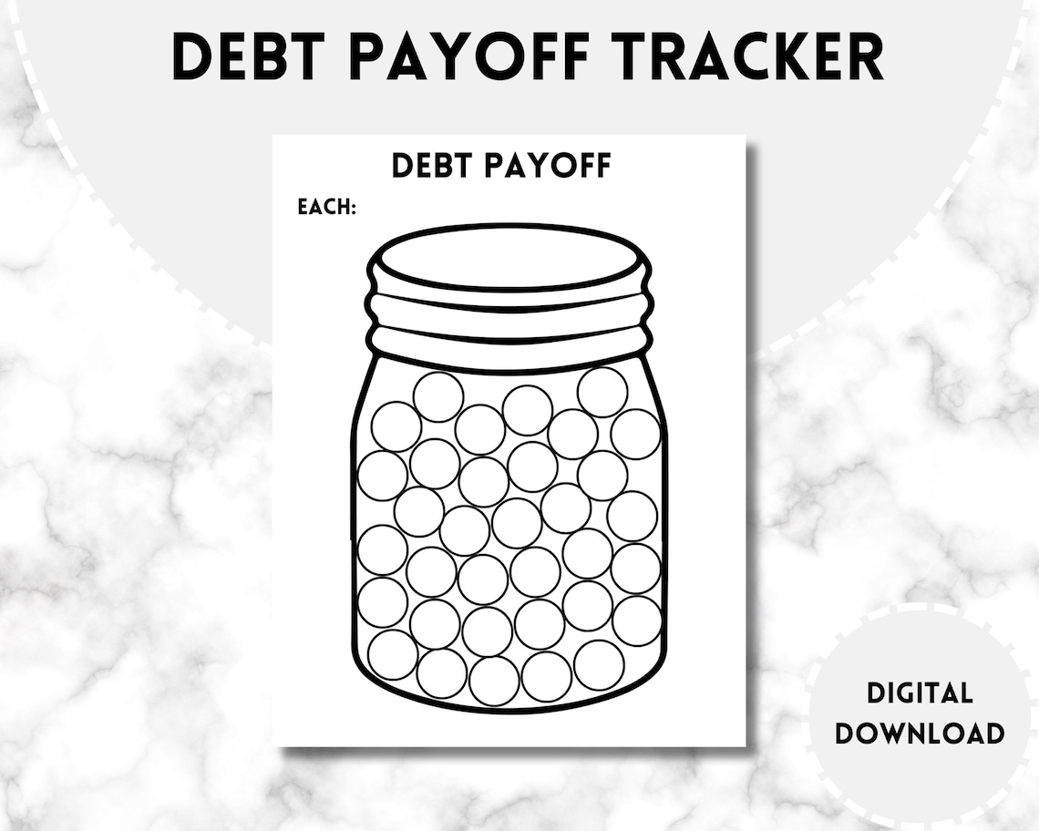 Debt Payoff Tracker Jar Printable | Debt Free Money Challenge | Debt ...
