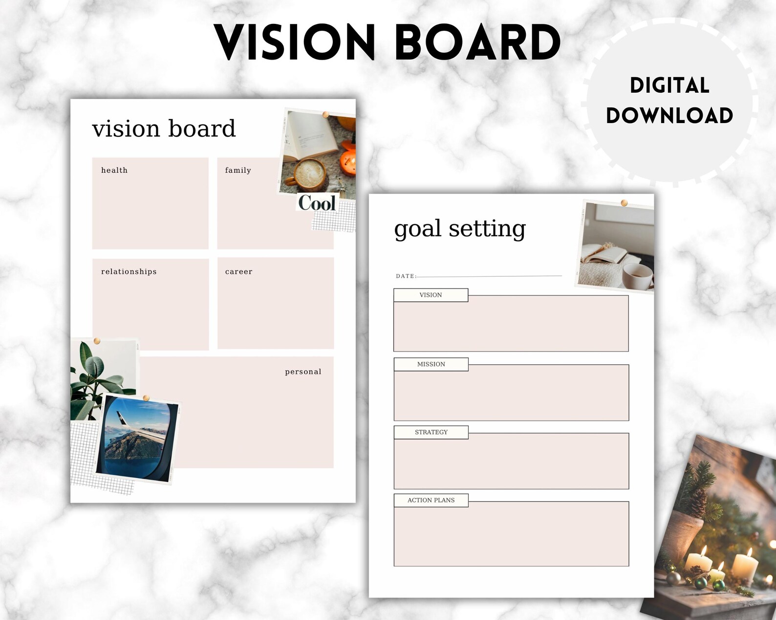 2026 Vision Board | Vision Board Printable | Digital Vision Board ...