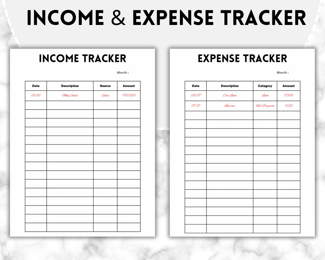 Printable Income and Expense Tracker: Freelancer Financial Planner ...