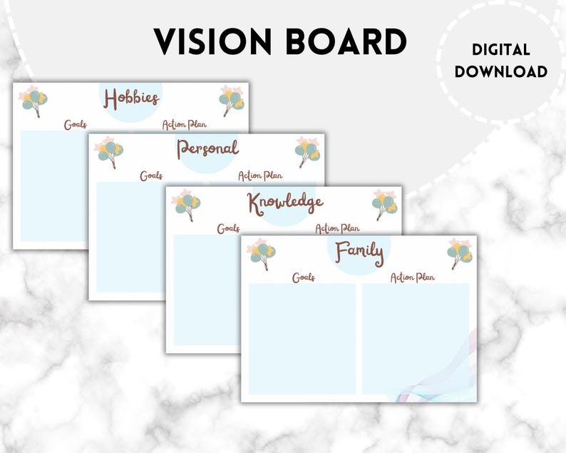 2025 Vision Board | Printable Vision Board | Yearly Planner | Vision ...