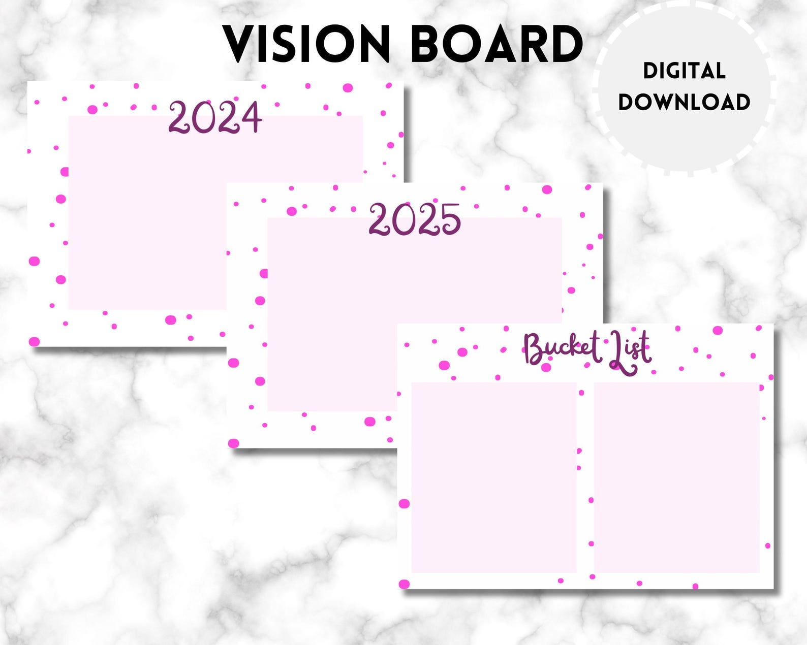 2025 Vision Board | Printable Vision Board | Yearly Planner | Vision ...
