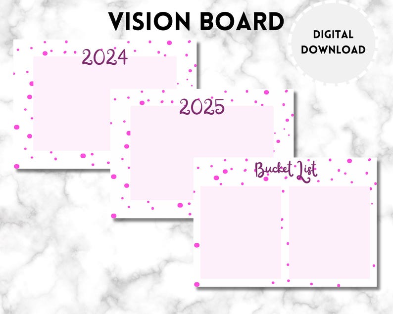2025 Vision Board | Printable Vision Board | Yearly Planner | Vision ...