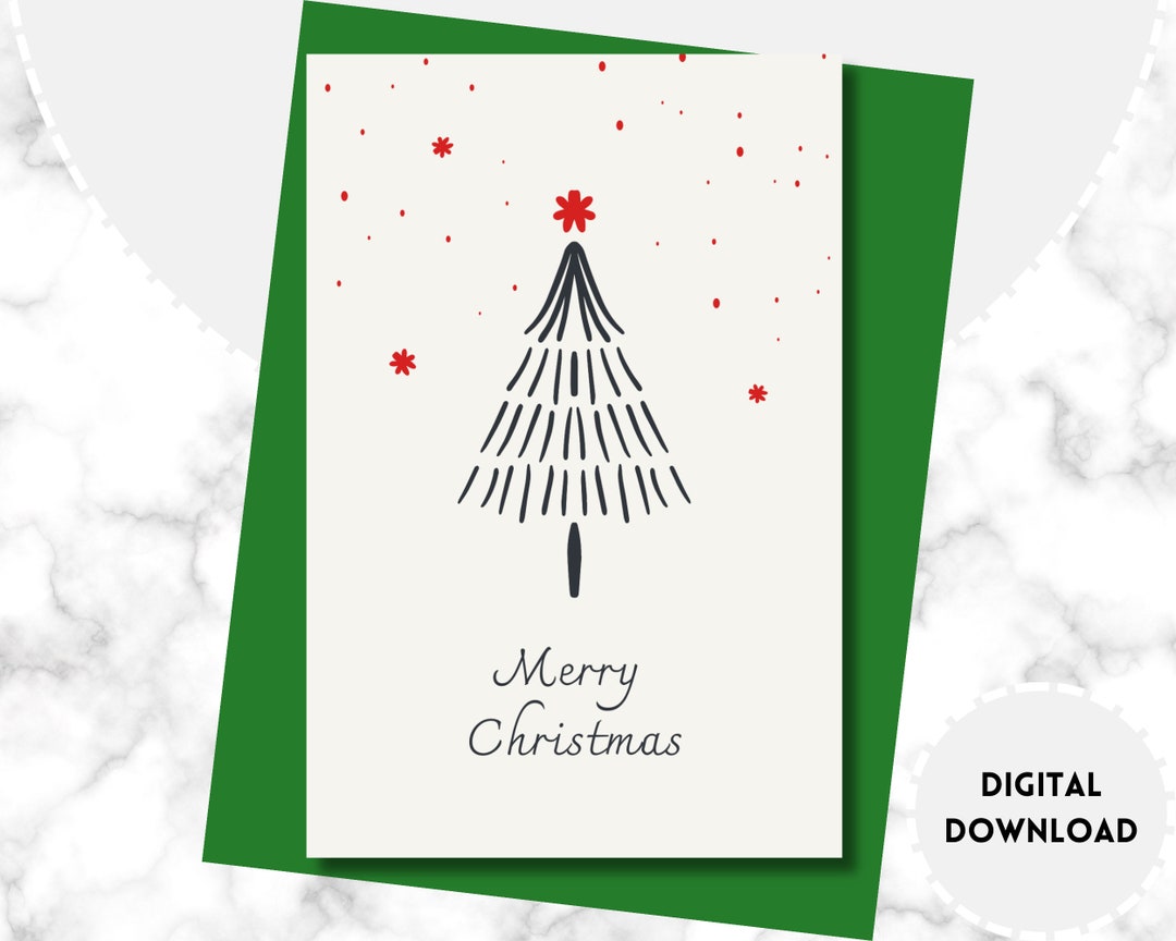 Rustic Christmas Card | Aesthetic | Boho Holiday Card Printable ...