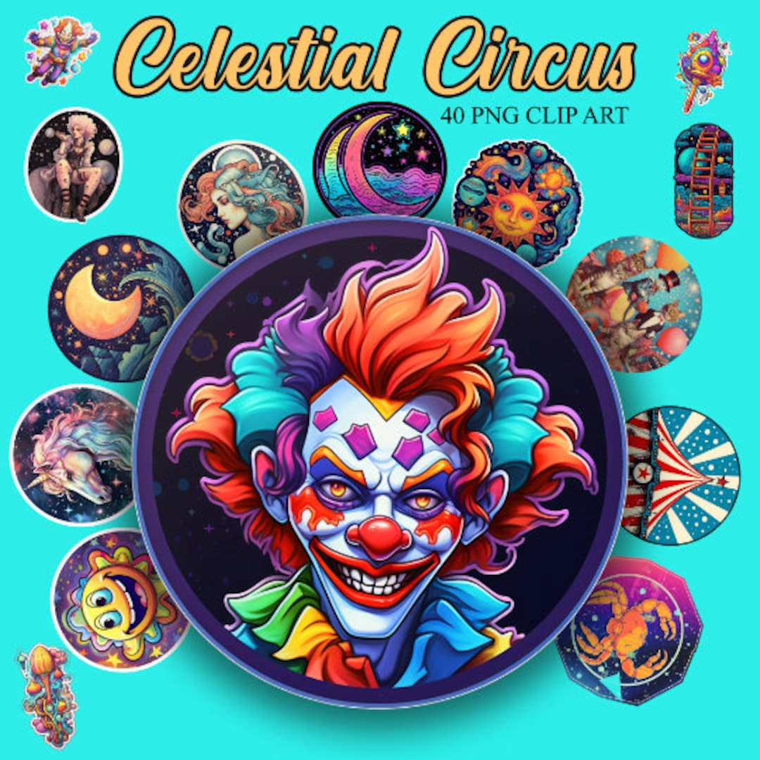 Celestial Circus Digital Stickers Goodnotes Celestial Stickers, Png ...