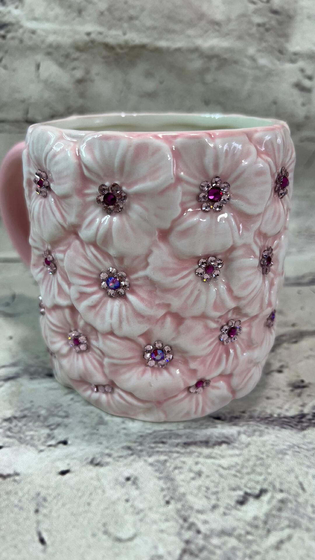 Pink Floral Cup - Etsy