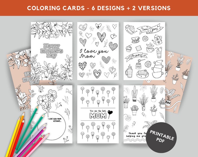 Printable Card for Mum | Printable Mothers Day Coloring Cards | Print ...