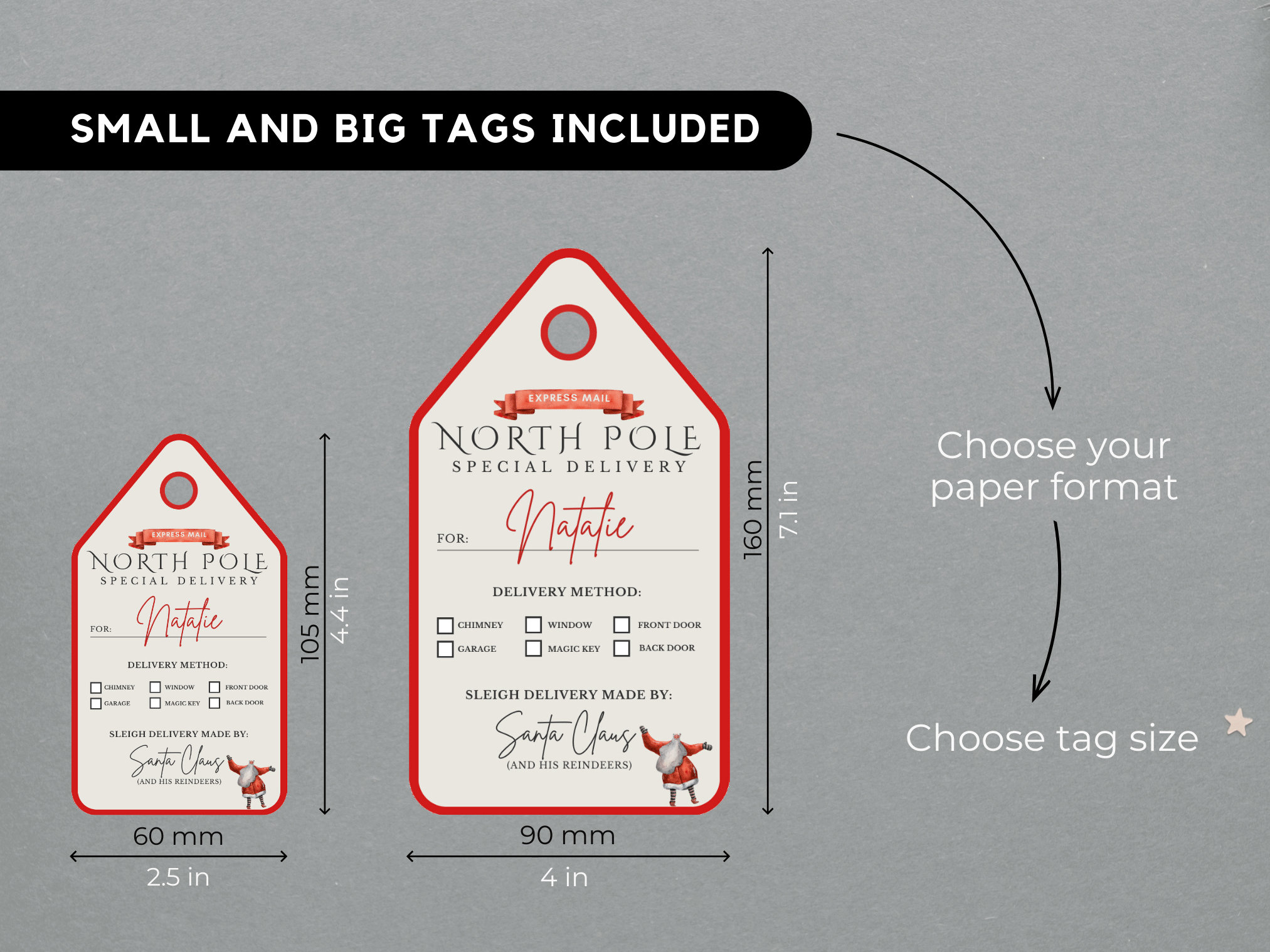 Printable Santa Gift Tags, North Pole Special Delivery Gift Tags ...