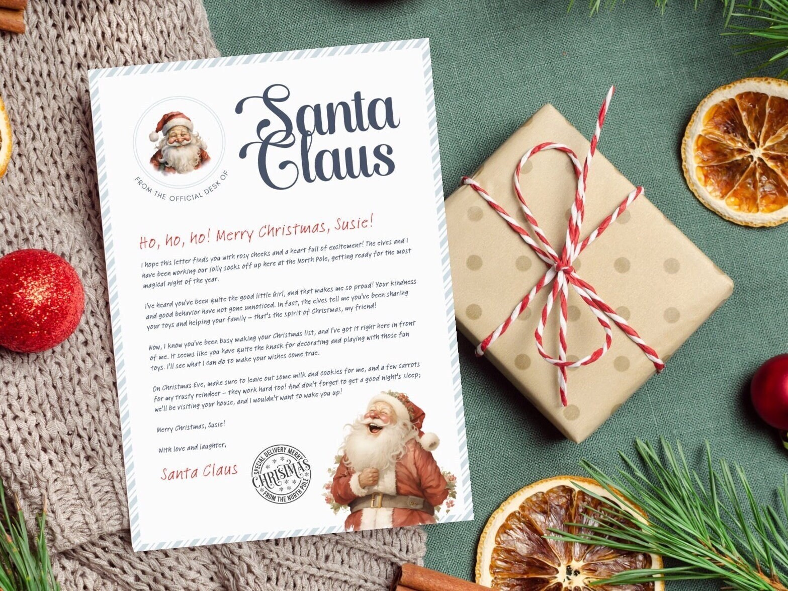 PRINTABLE Letter From Santa Claus, Santa Letter Template and Official ...