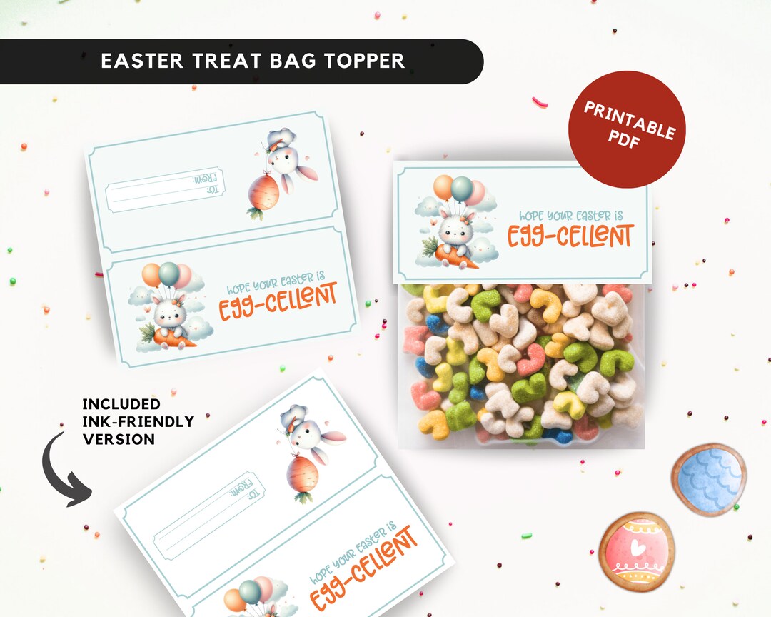 Printable Easter Candy Bag Topper, Easter Treat Bag Topper, Easter ...
