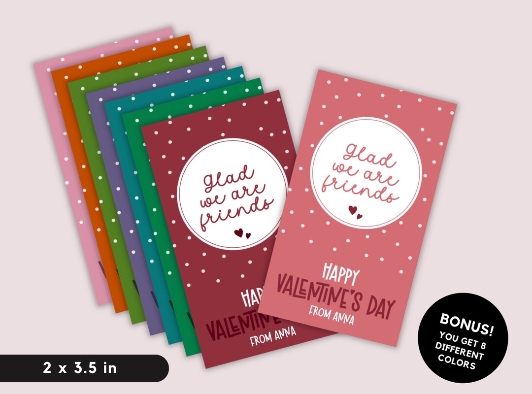PRINTABLE Best Friend Valentine Gift Tags, EDITABLE Classroom ...