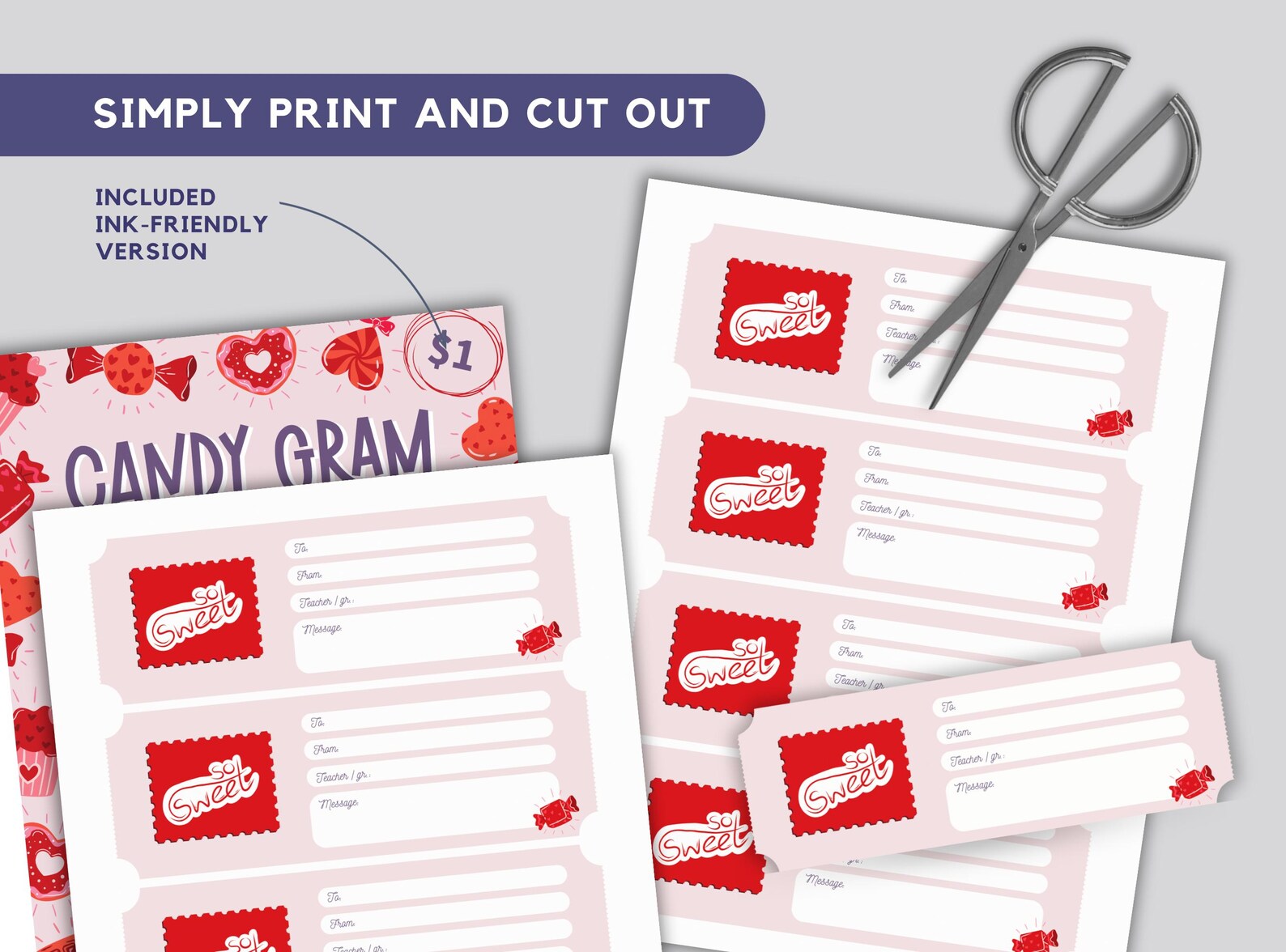Valentine’s Day Candy Gram Flyer Printable, Editable Candy Gram ...