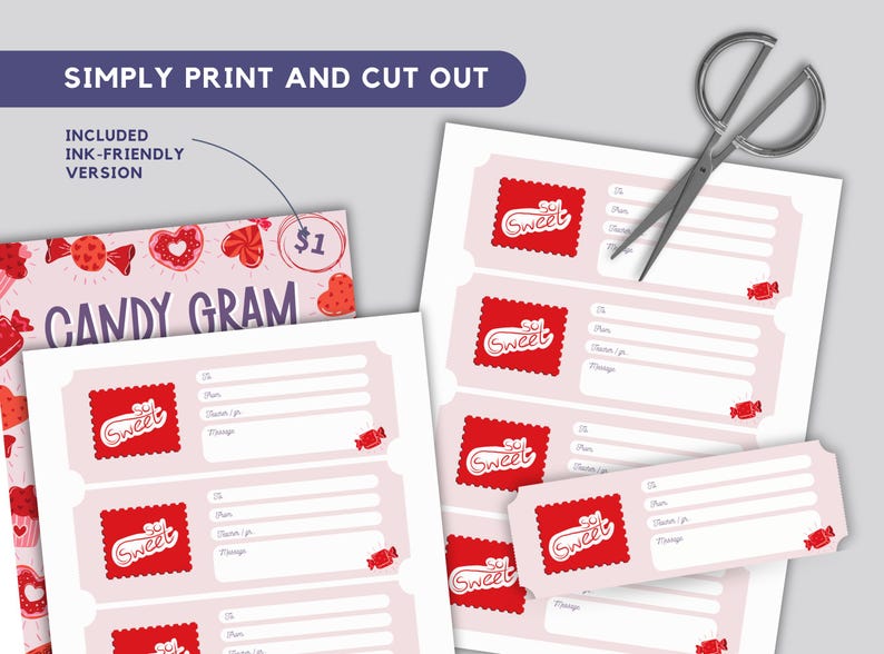 Valentine’s Day Candy Gram Flyer Printable, Editable Candy Gram ...