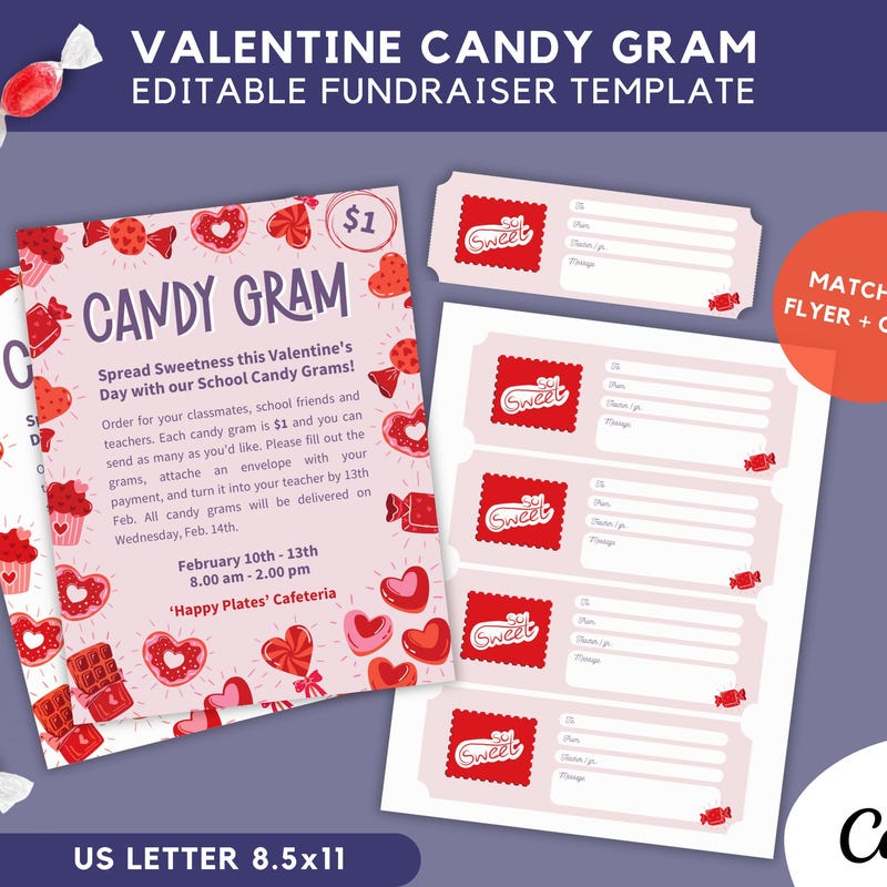 Candy Gram Template - Etsy