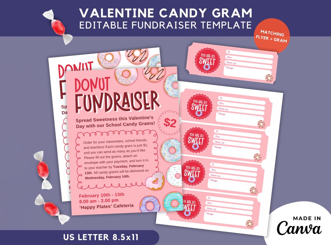 Valentine’s Day PTA PTO School Fundraiser, Donut Fundraiser, Donut ...