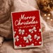 Modern Christmas Bow Printable Art, Red Ribbon Digital Holiday Card ...