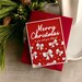 Modern Christmas Bow Printable Art, Red Ribbon Digital Holiday Card ...