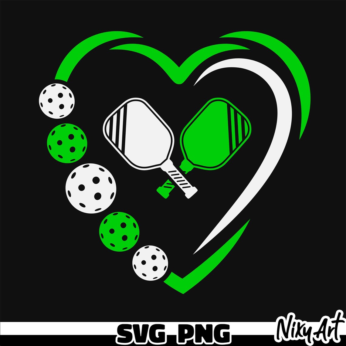 Pickleball Svg Png | Pickleball Heart Svg Png | Pickleball Design SVG ...