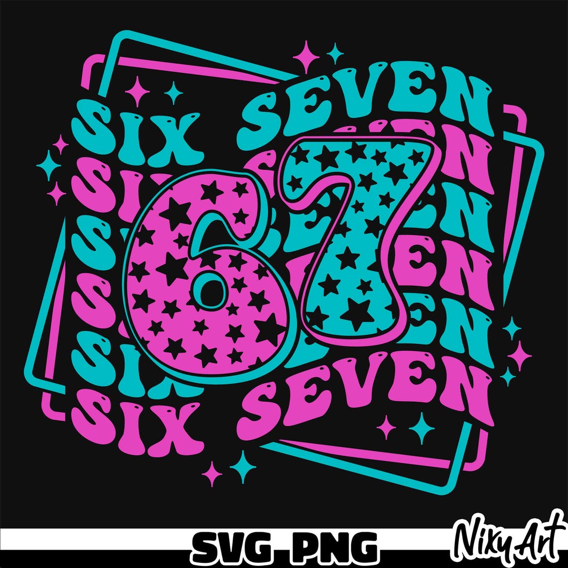 Six Seven SVG PNG, Tik Tok Meme Design (digital Download) - Etsy