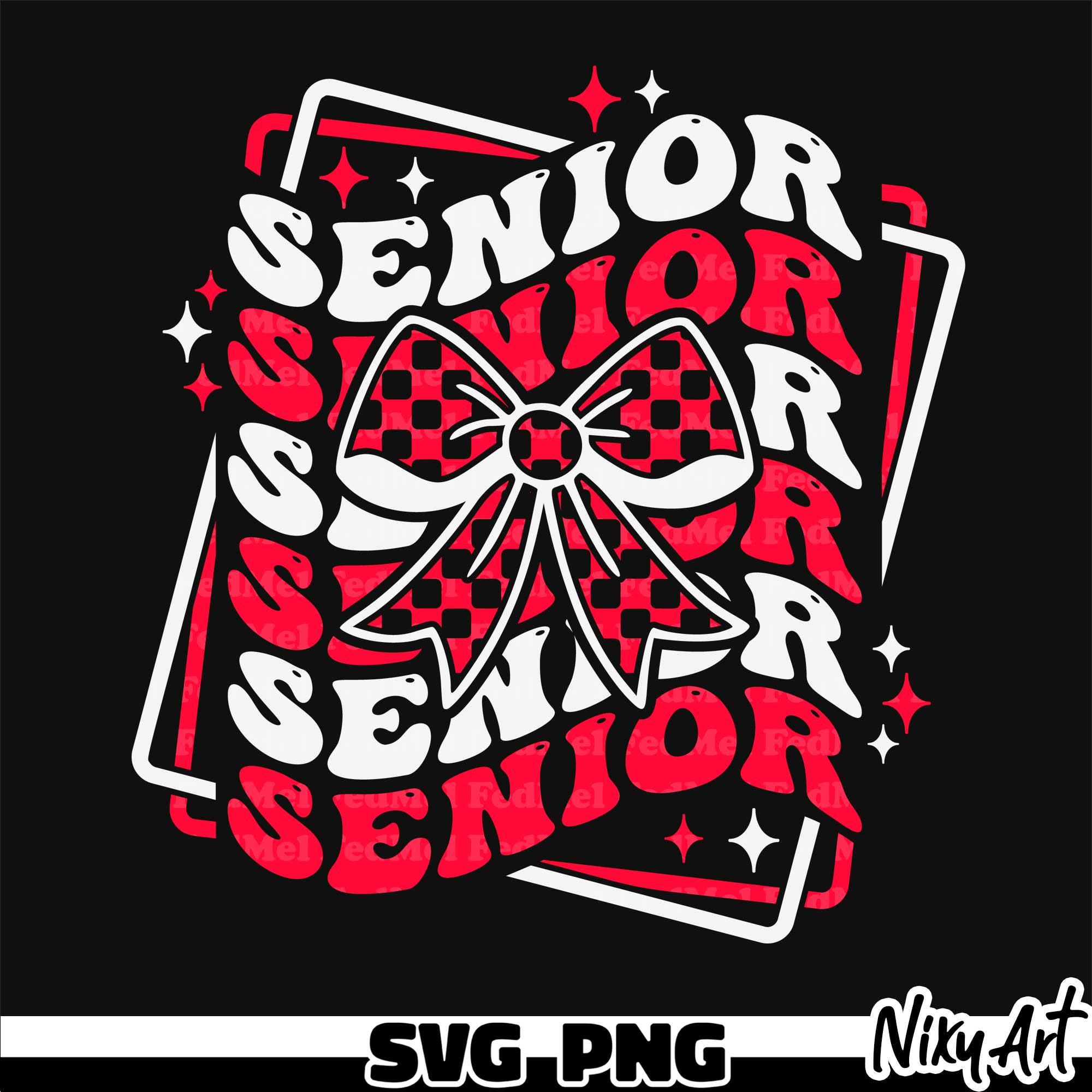 Senior Svg Png, Coquette Bow Svg Png, Checkered High School Graduation ...