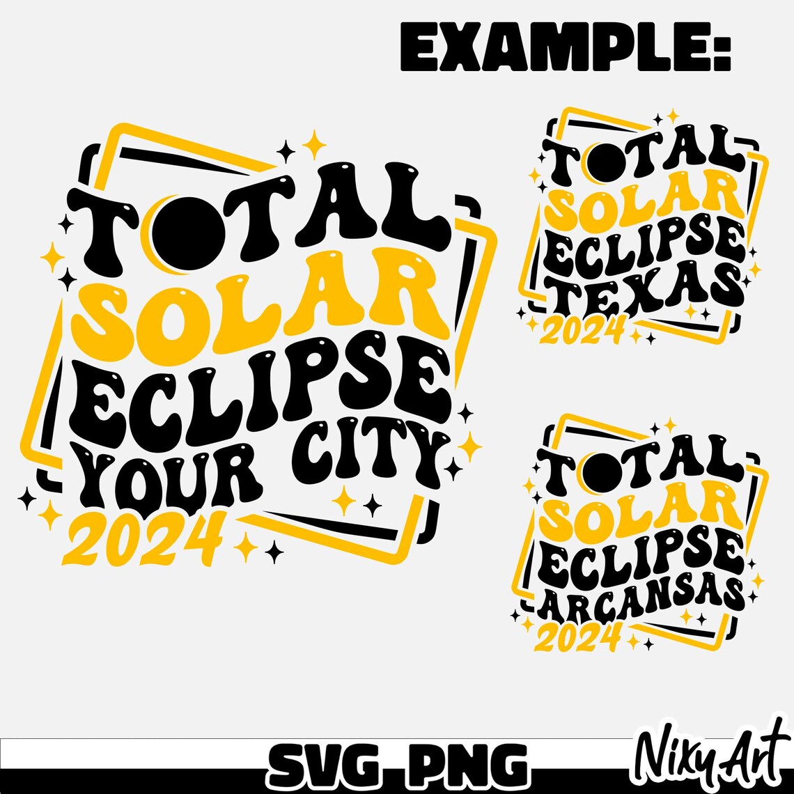 Total Solar Eclipse With Custom City Svg Png Eclipse Viewing Team Solar ...