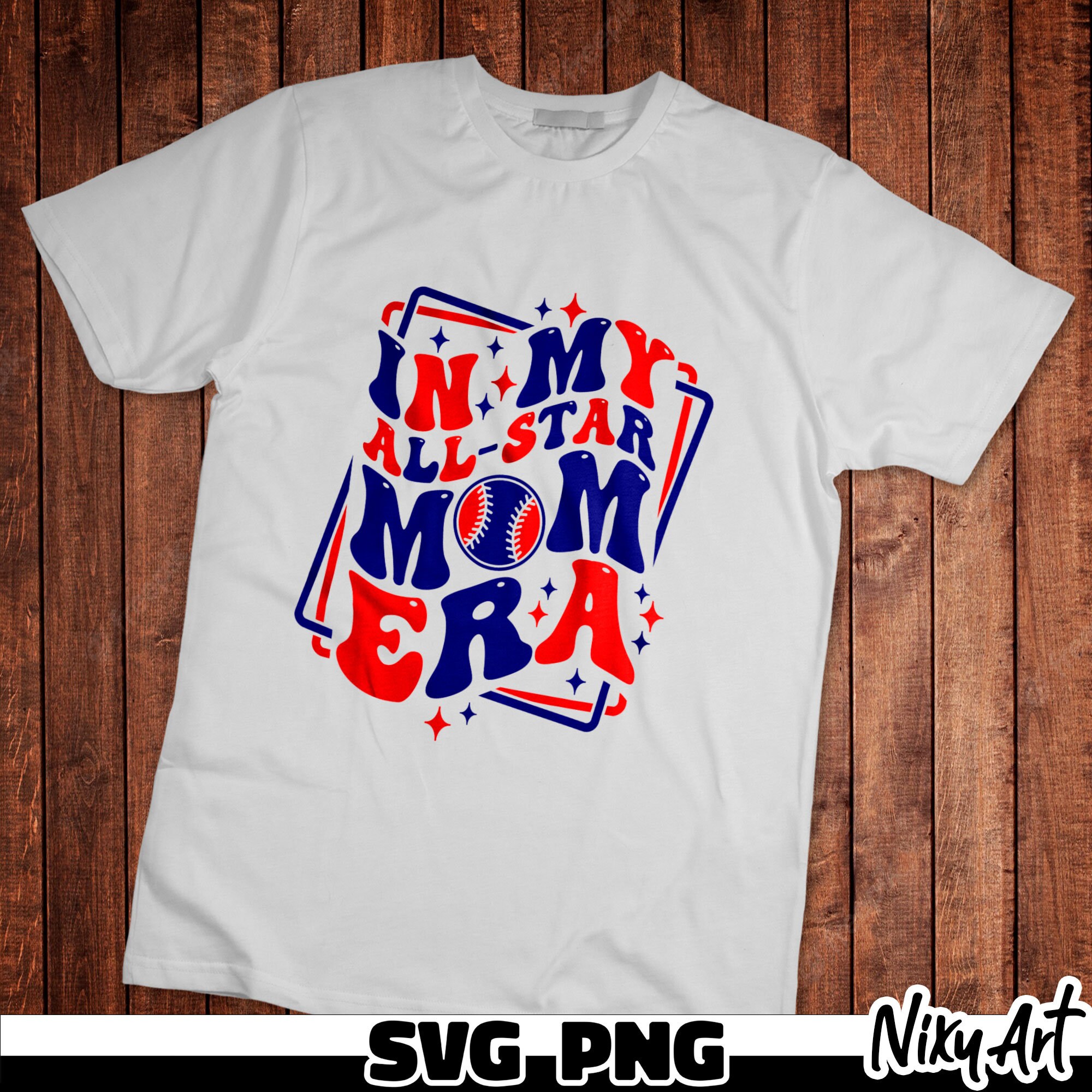 In My All Star Mom Era Svg Png | Softball Mom Svg Png | Groovy Wavy ...