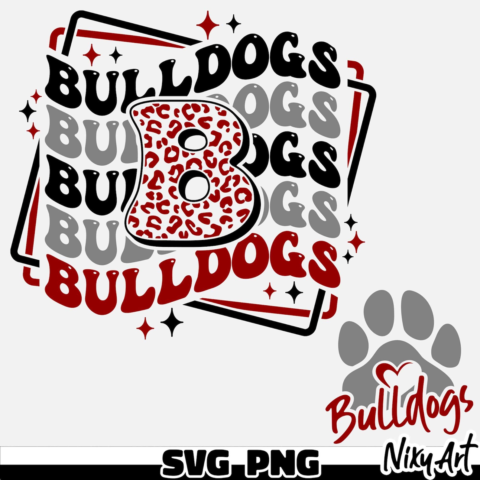 Bulldogs Team Mascot Pride Svg Png | Bulldogs School Spirit | Leopard ...