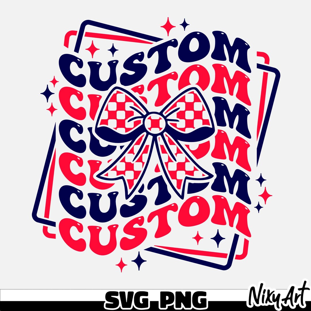 Custom Checkered Bow SVG PNG | Team Spirit Sports Design (digital ...
