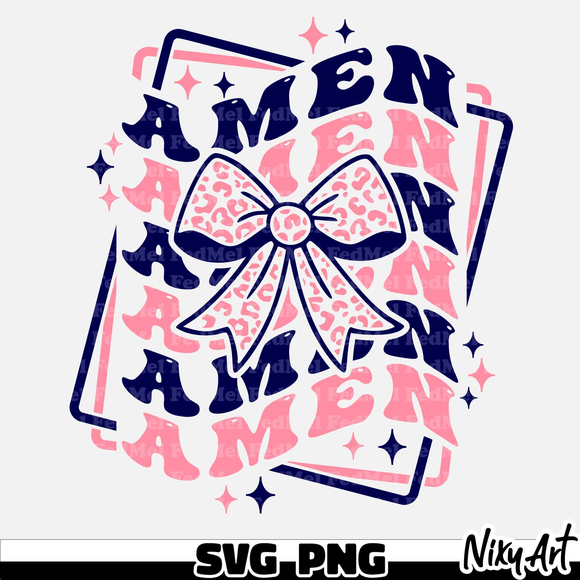 Amen Svg Png, Coquette Ribbon Bow, Christian, Bible Verse, Jesus ...