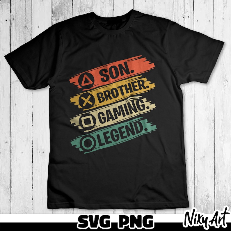 Son Brother Gaming Legend Svg Png Gamer Svg Png Vintage Video Games Svg ...