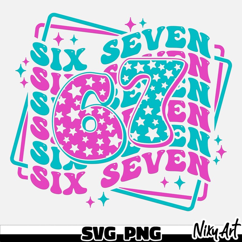 Six Seven SVG PNG, Tik Tok Meme Design (digital Download) - Etsy