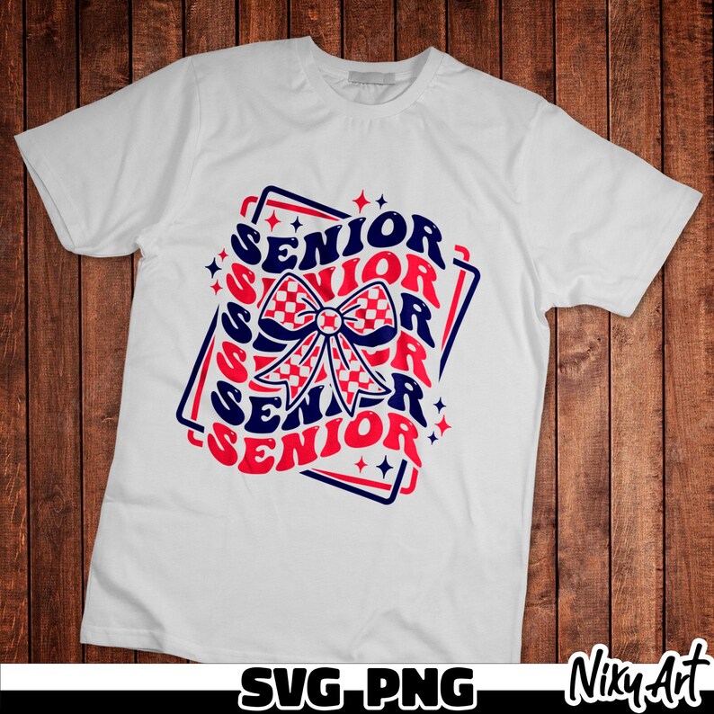 Senior Svg Png, Coquette Bow Svg Png, Checkered High School Graduation ...