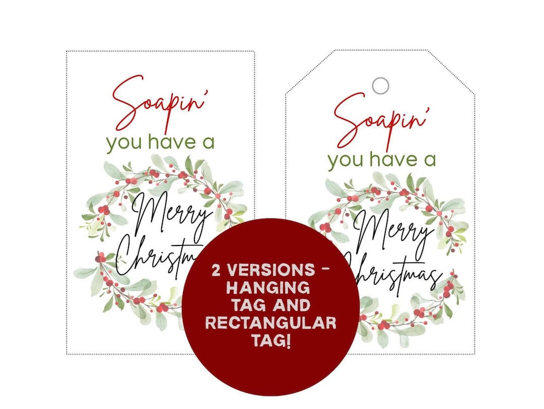 Christmas Soap Gift Tag: Printable Holiday PDF (digital Download) - Etsy
