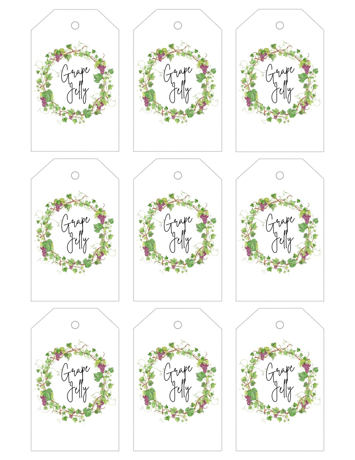 Grape Jelly Tag: Printable Gift Label (PDF) - Etsy