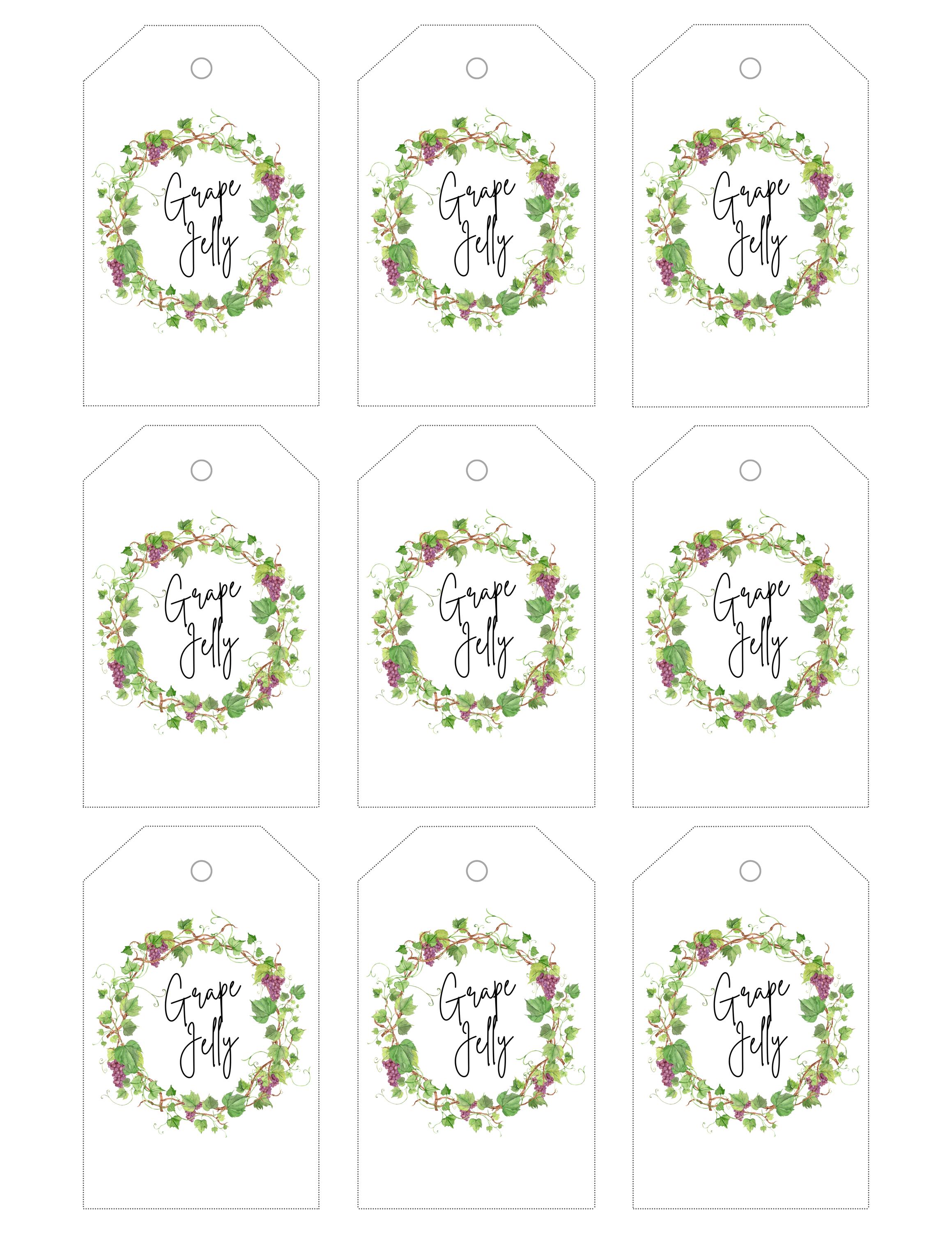 Grape Jelly Tag: Printable Gift Label (PDF) - Etsy