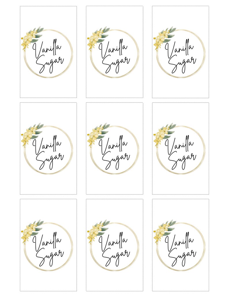 Vanilla Sugar Gift Tag: Printable DIY Label (PDF Download) - Etsy