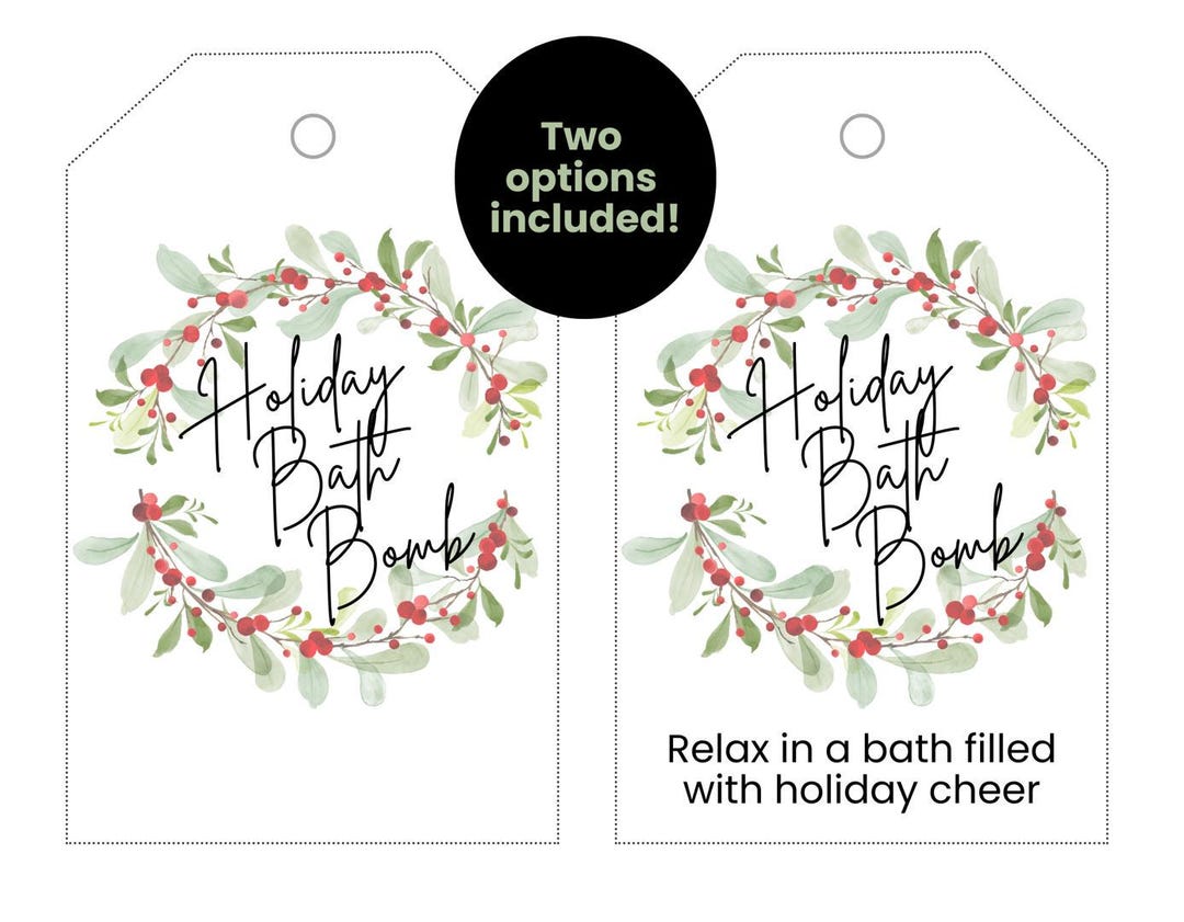 Holiday Bath Bomb Tag Printable (PDF) - Etsy