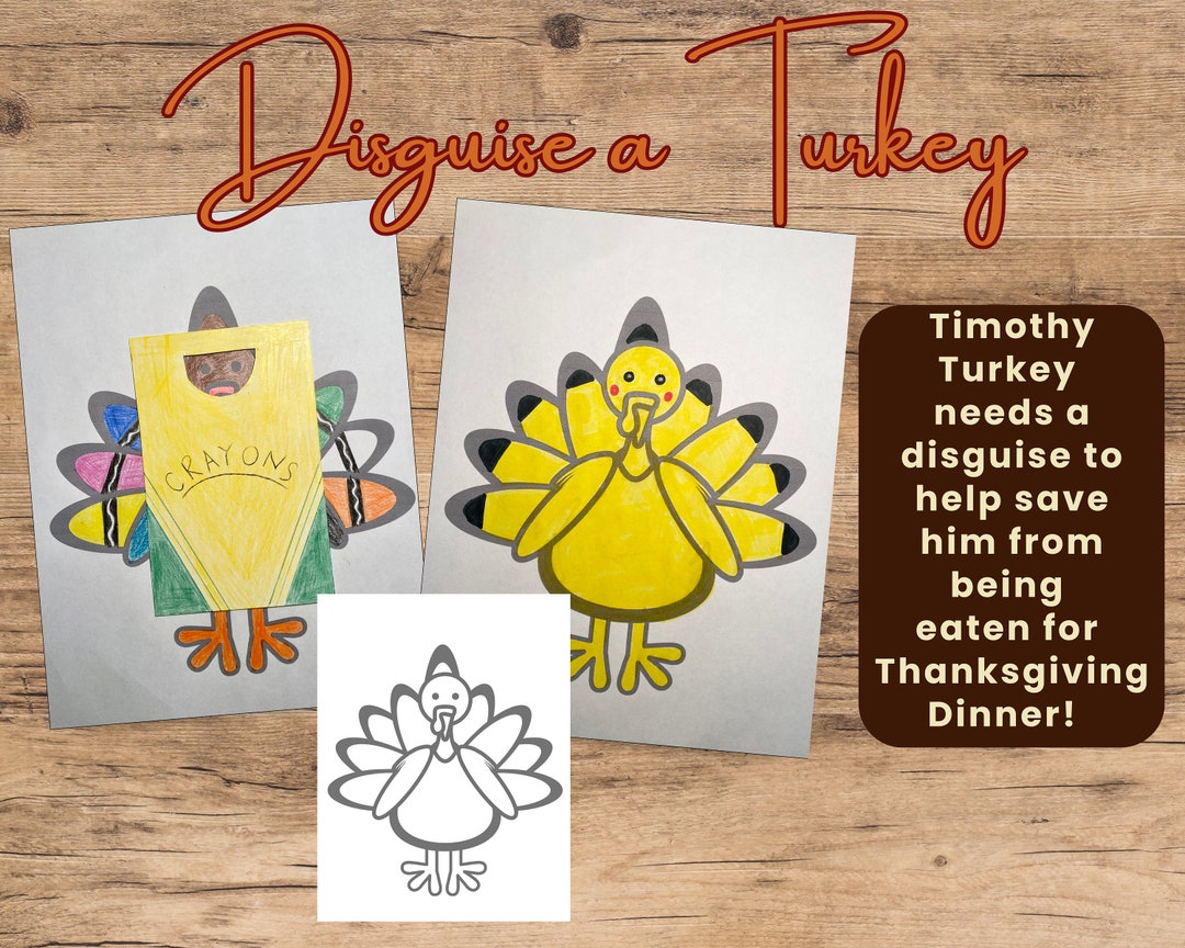 Thanksgiving Turkey Disguise Craft, Kid's Activity (PDF) - Etsy