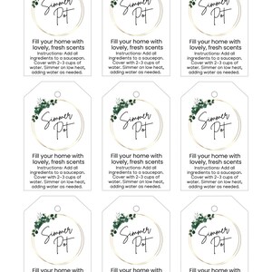 Simmer Pot Tag: Printable Gift Tags With Instructions (PDF) - Etsy
